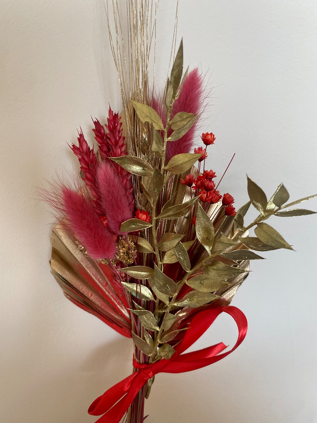 Ruby Red and Gold Cake Topper Ruby Anniversary Cake Dried - Etsy