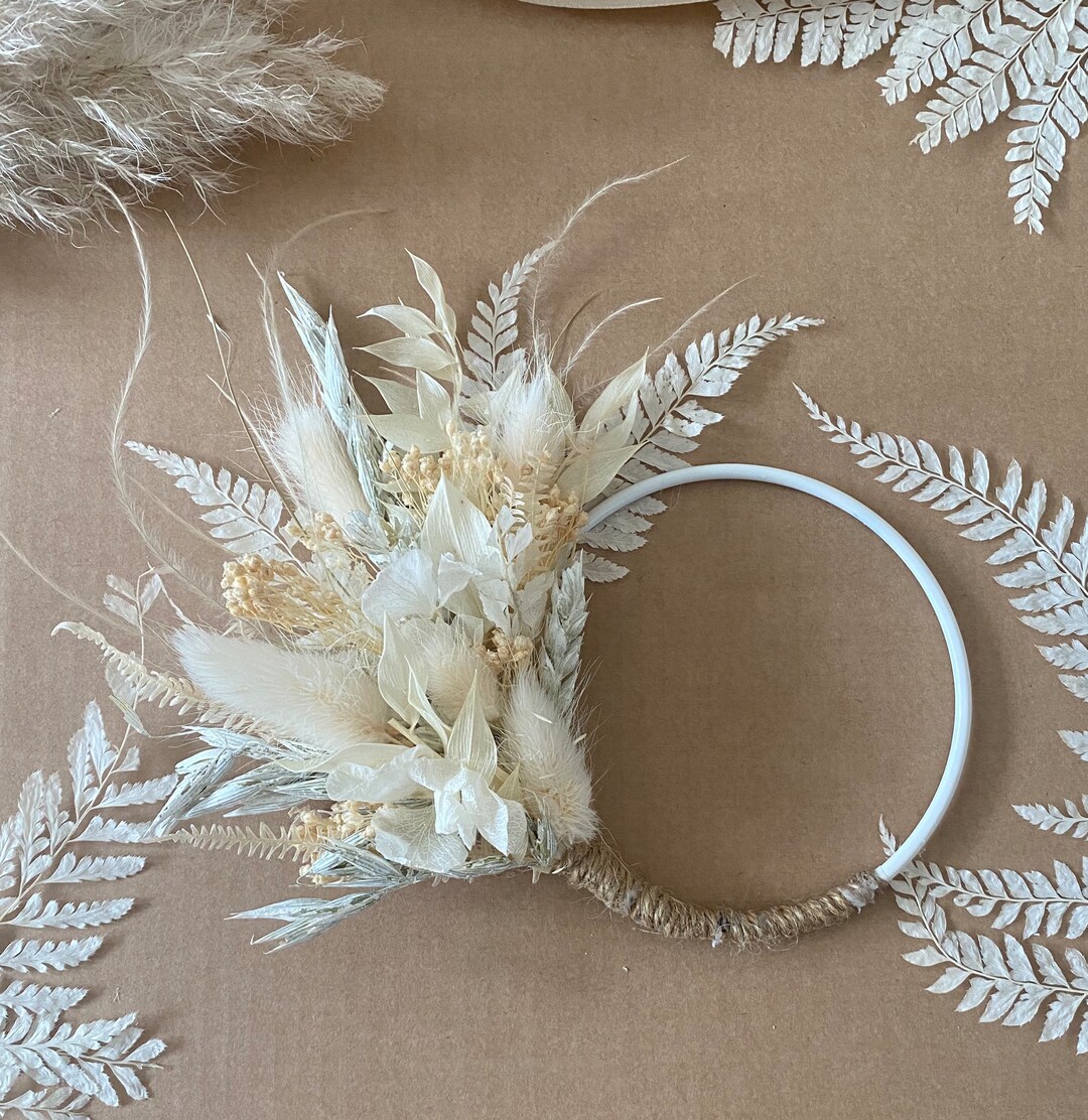 Cream Dried Flower Cake Hoop, Wedding Cake Decor, Dried Flower Cake ...