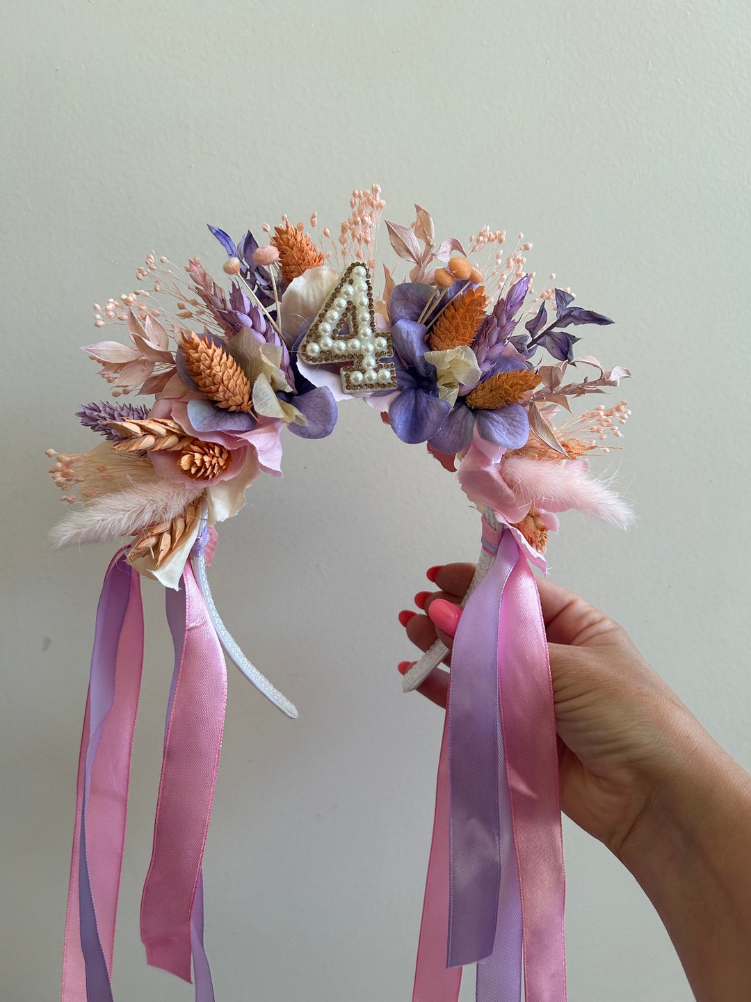 Childrens Birthday Headbands, Birthday Headband, Kids Flower Crown ...