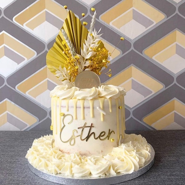 Yellow Cake Topper - Etsy UK