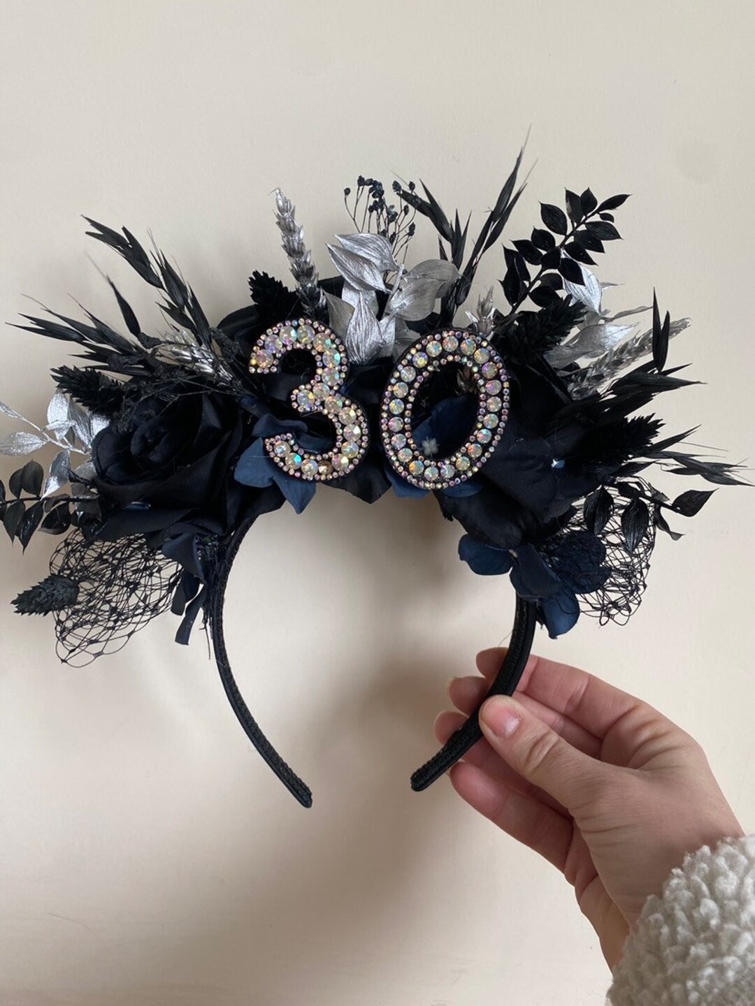 Gothic Birthday, Death to My 30s Party, Gothic Headband, Black Birthday ...