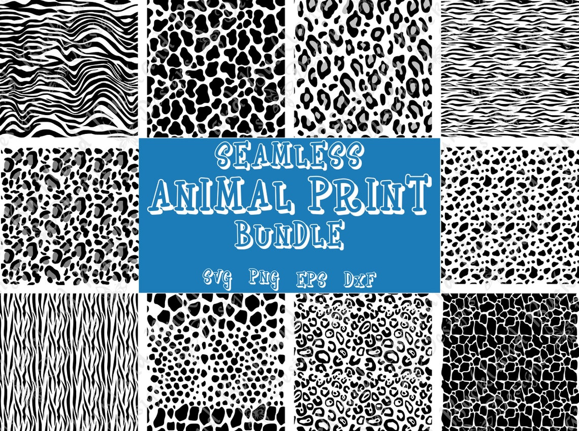 Animal Print Bundle Seamless Cheetah Print Svg Cheetah Print Png Cow ...