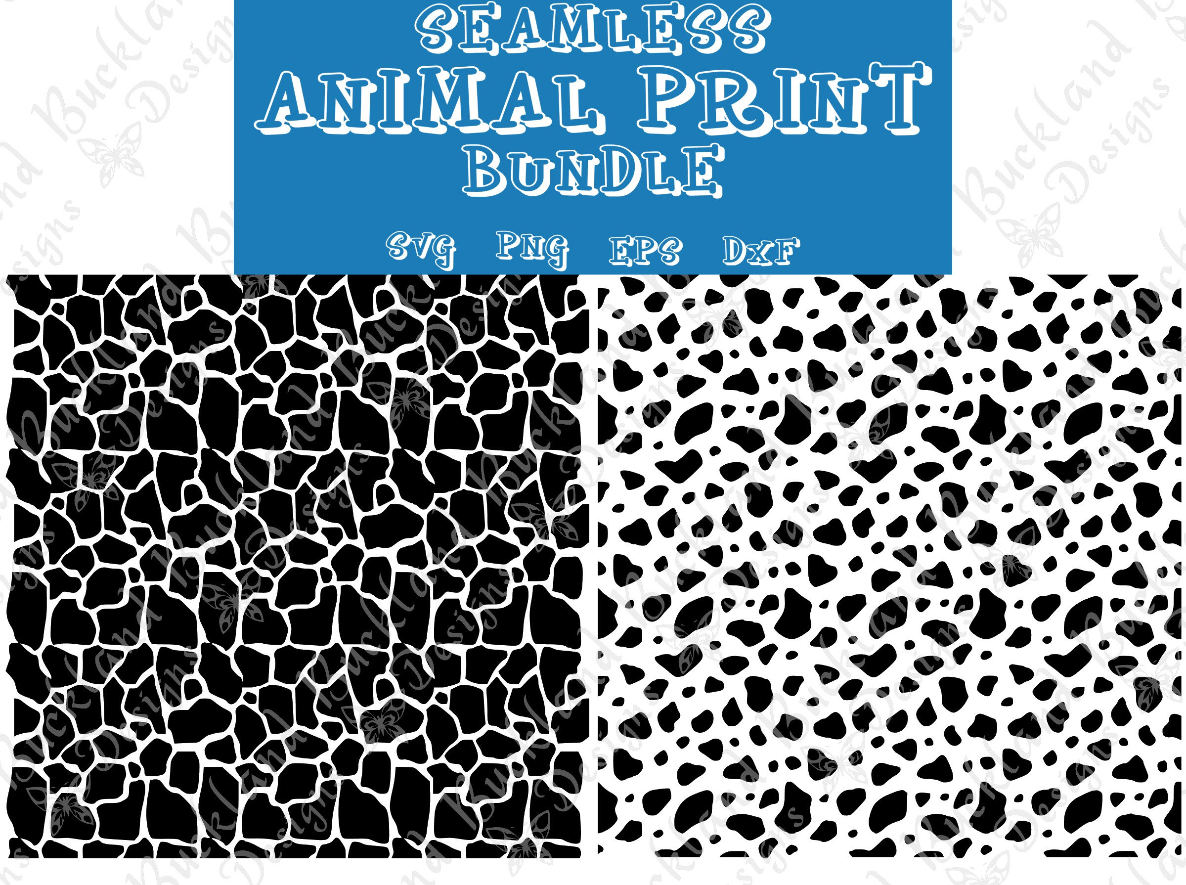 Animal Print Bundle Seamless Cheetah Print Svg Cheetah Print Png Cow ...