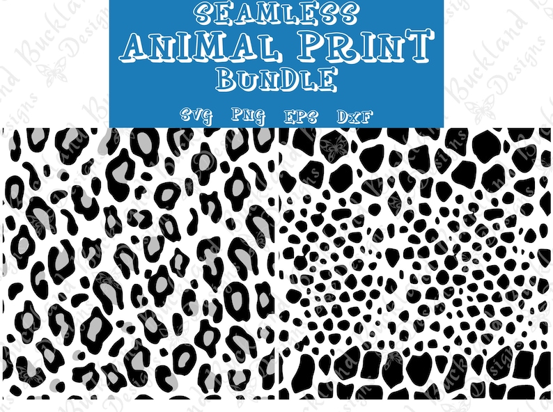 Animal Print Bundle Seamless Cheetah Print Svg Cheetah Print Png Cow ...