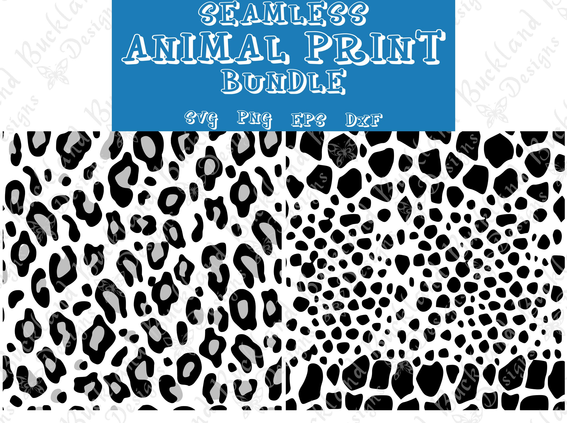 Animal Print Bundle Seamless Cheetah Print Svg Cheetah Print Png Cow ...