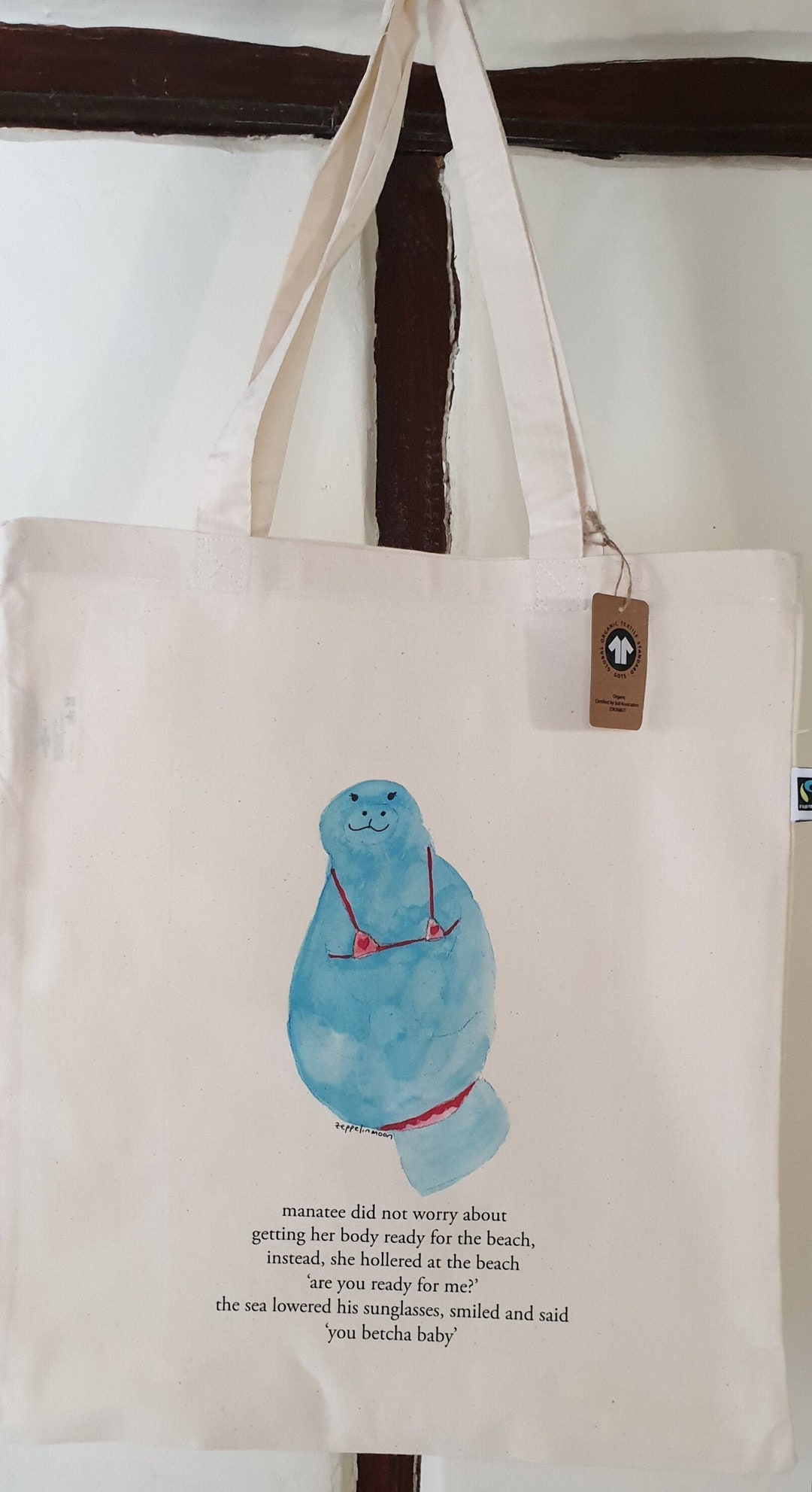 Manatee Beach Tote Bag - Etsy