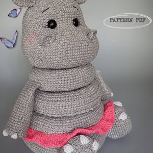 Hippo Stacking Toy Crochet Pattern Amigurumi Safari Animal - Etsy
