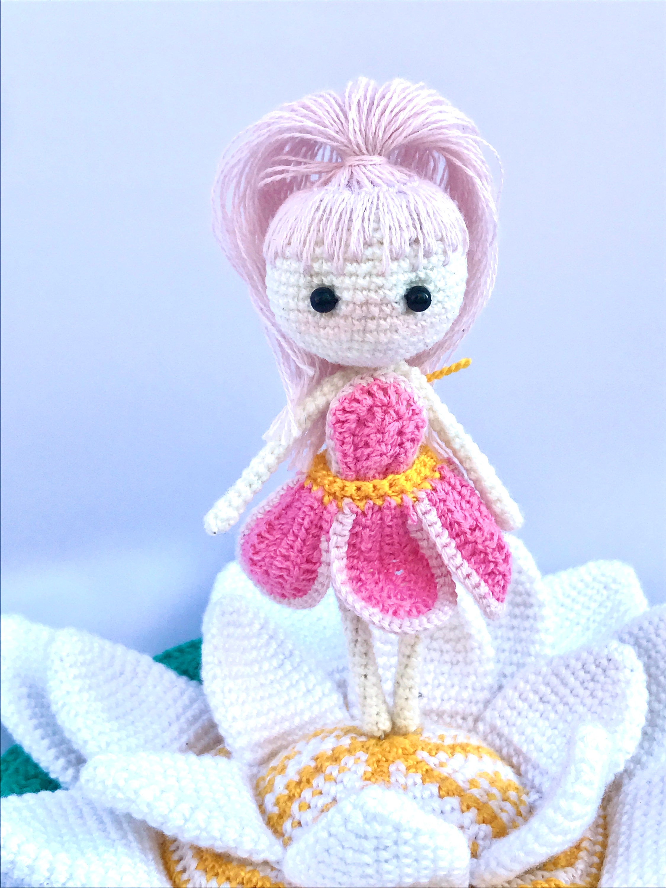 Fairy in Lotus Flower Crochet Pattern PDF Amigurumi Spring - Etsy