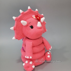 Dino Stacking Toy Crochet Pattern PDF, Amigurumi Triceratops Nursery ...
