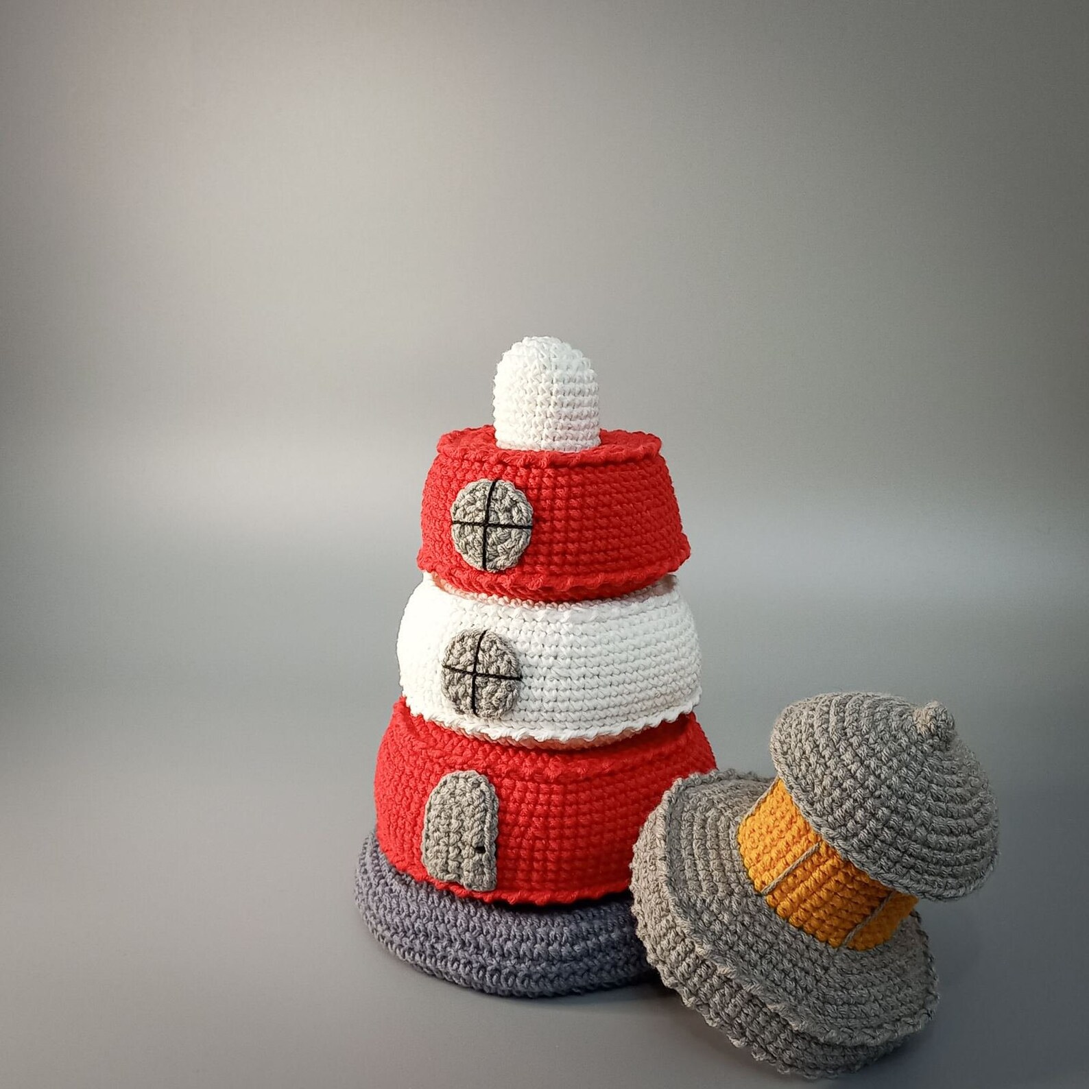 Lighthouse Stacking Toy Crochet Pattern Ring Tower Tutorial | Etsy