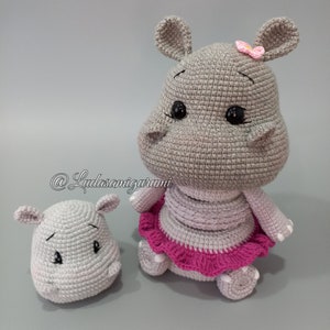 Mini Hippo Stacking Toy Crochet Pattern, Amigurumi Safari Animal ...