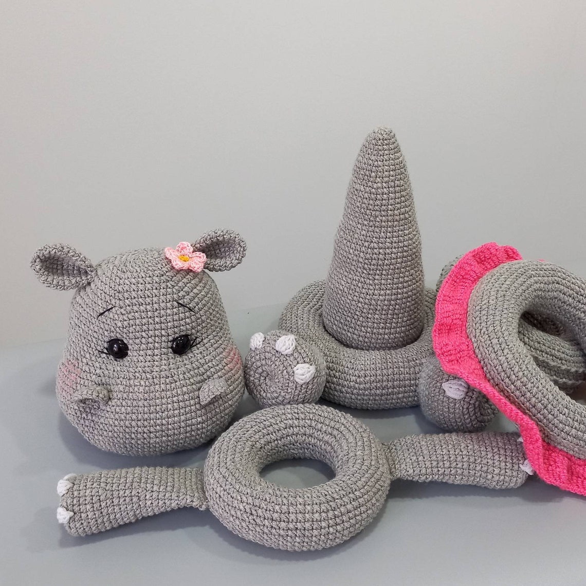 Hedgehog and Hippo Stacking Toy Crochet Pattern Bundle PDF - Etsy