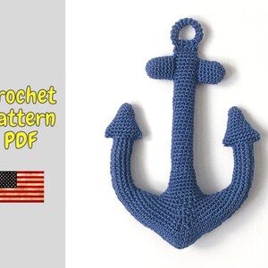 Anchor crochet pattern nautical theme design craft anchor | Etsy