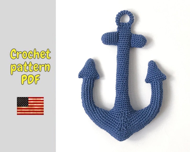 Anchor crochet pattern nautical theme design marine | Etsy