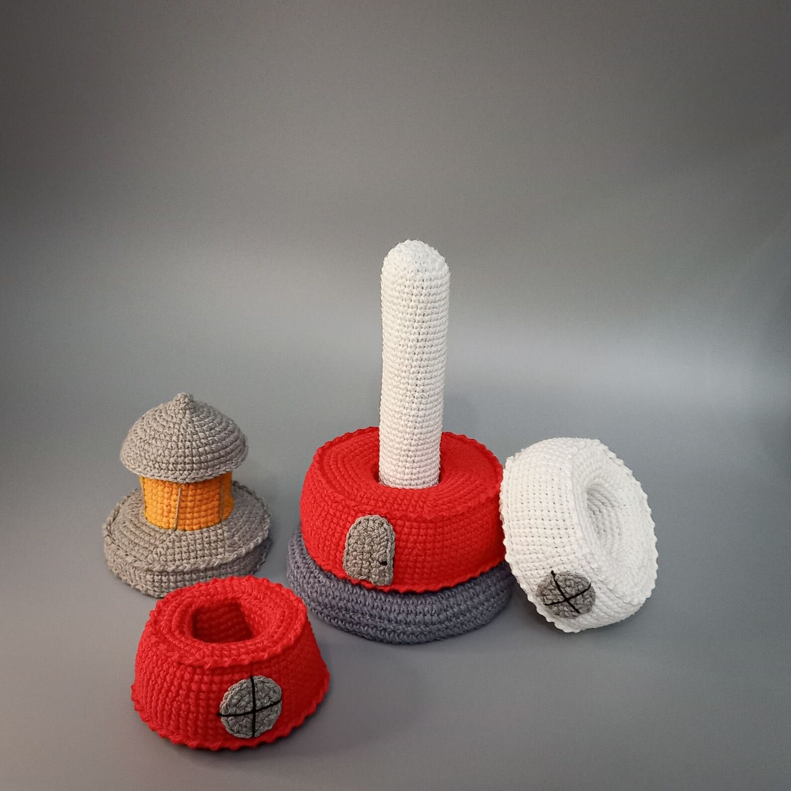 Lighthouse Stacking Toy Crochet Pattern Ring Tower Tutorial | Etsy
