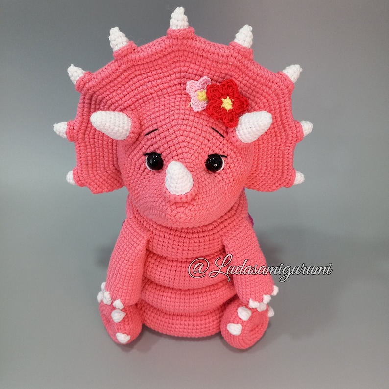 Dino Stacking Toy Crochet Pattern PDF Amigurumi Triceratops - Etsy