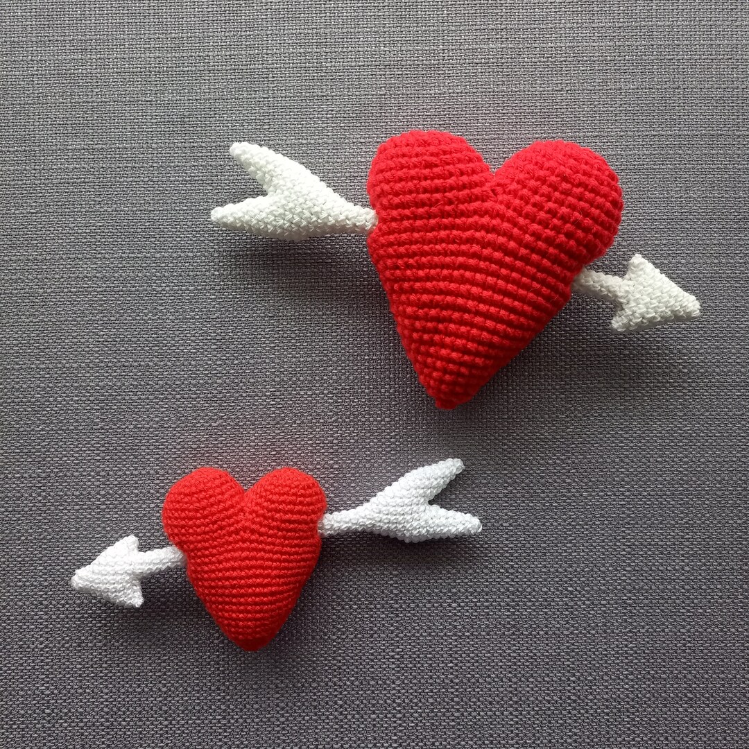 Heart With Arrow Crochet Pattern, Cupid's Aroow, Valentine's Day ...