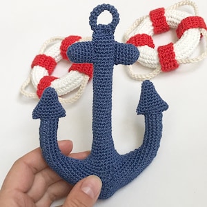 Anchor Crochet Pattern, Nautical Theme Design, Marine Accessory, Craft ...
