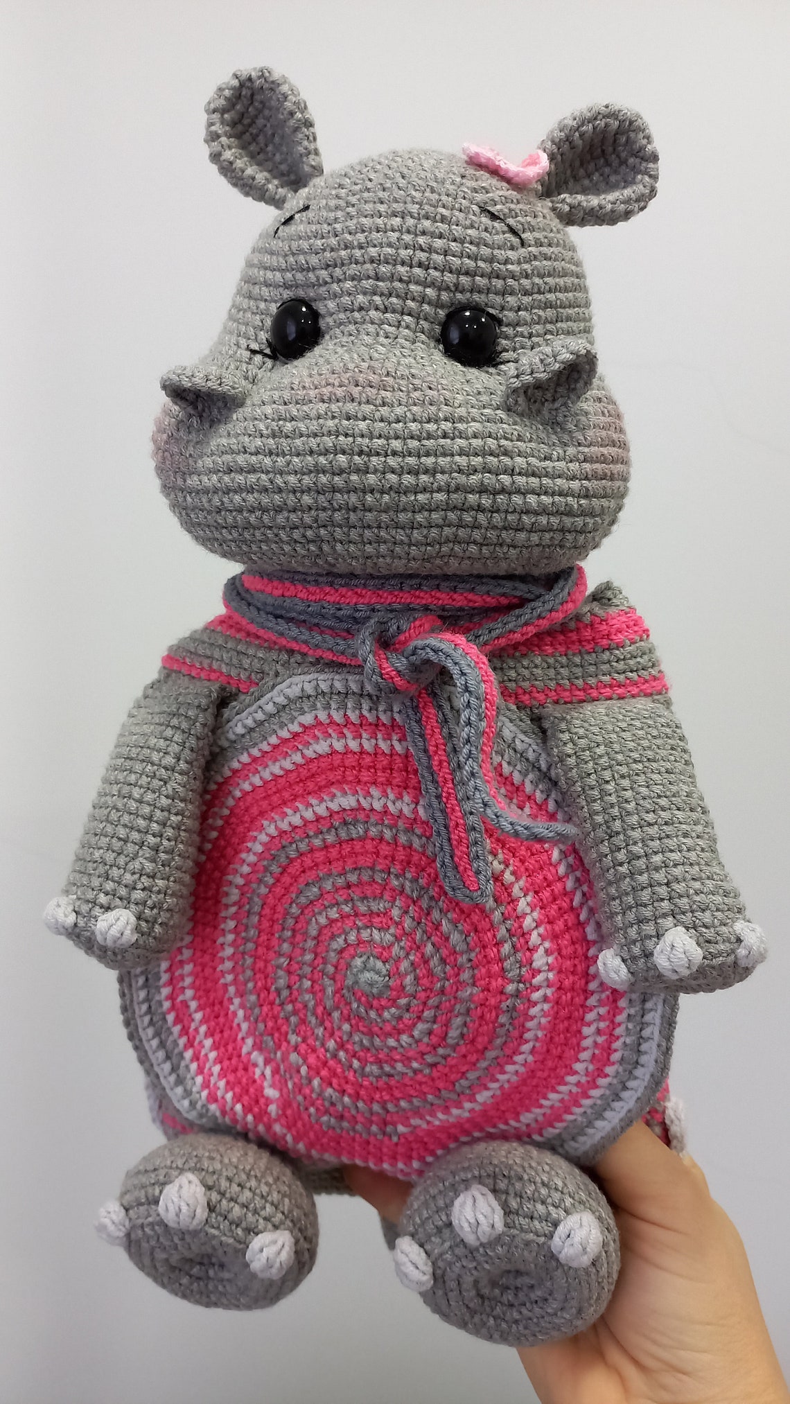 Hippo Hot Water Bottle Case Crochet Pattern, Amigurumi Safari Animal ...