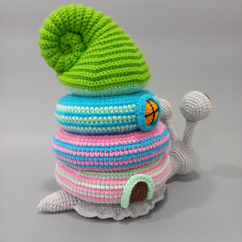 Snail Stacking Toy Crochet Pattern PDF Amigurumi Snail Ring - Etsy
