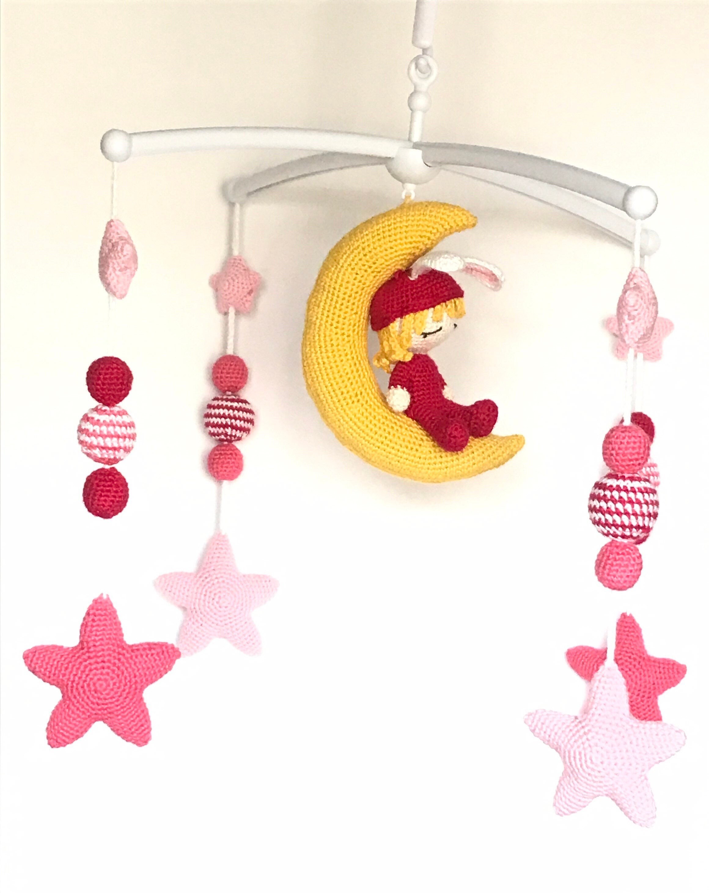 Moon and Stars Crochet Baby Mobile Pattern PDF, Night Sky Stroller ...