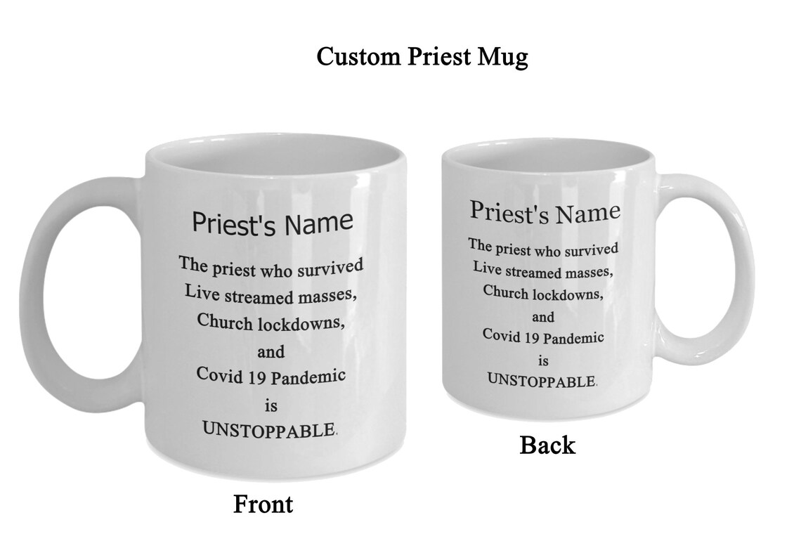 Personalized Pandemic Priest Mug, Catholic Gift for Priest, Father ...