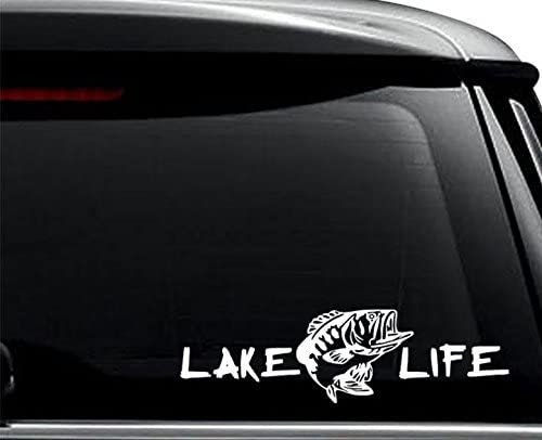 Lake Life Bass Fishing Decal Sticker for Use on Laptop, Helmet, Car ...