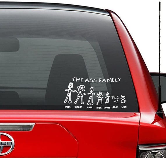 The Ass Family Stick Figure Funny Vinyl Decal Sticker Car | Etsy
