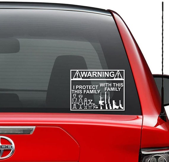 Gun Warning Stick Family Vinyl Decal Sticker Car Truck Vehicle | Etsy