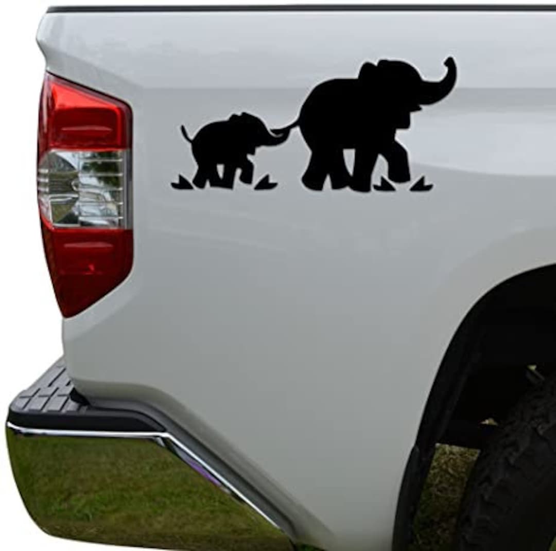 Elephant Family Walking - Die Cut Vinyl Decal Sticker for Car Truck ...