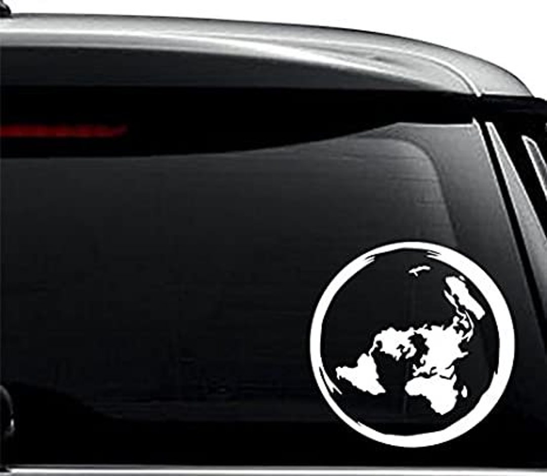 Planet Earth Flat Map - Die Cut Vinyl Decal Sticker for Car Truck ...