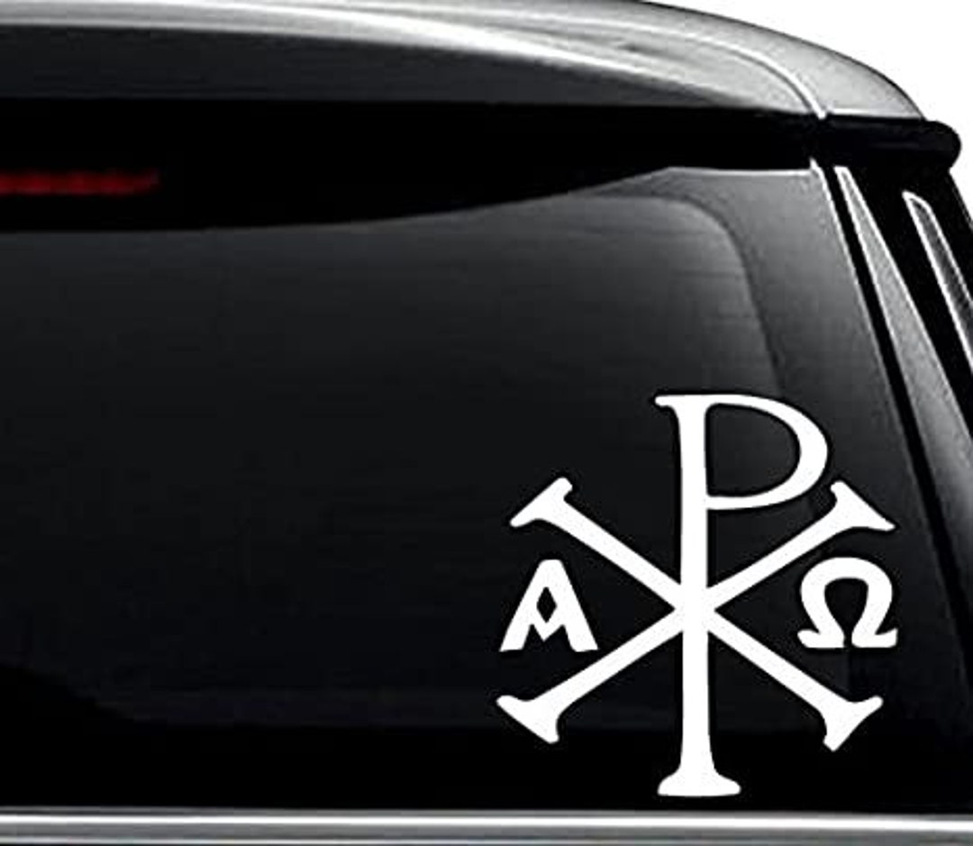 Chi Ro PX Christian Cross - Decal Sticker for Use on Laptop, Helmet ...