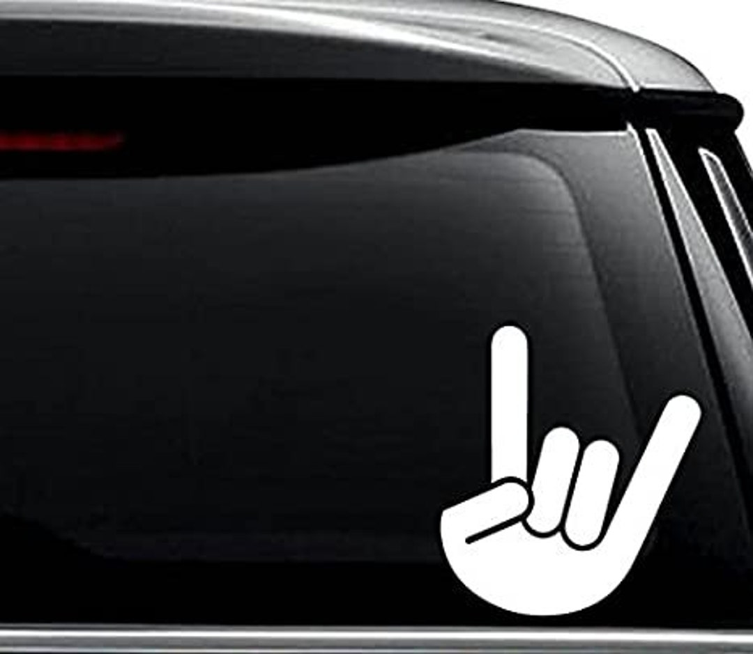 Devil Horns Rocker Hand Rock on - Decal Sticker for Use on Laptop ...