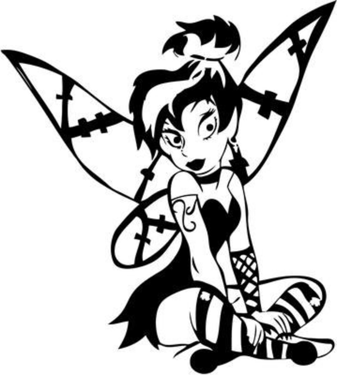 Cartoon Punk Rock Tinkerbell Vinyl Decal Sticker Car Truck Vehicle ...