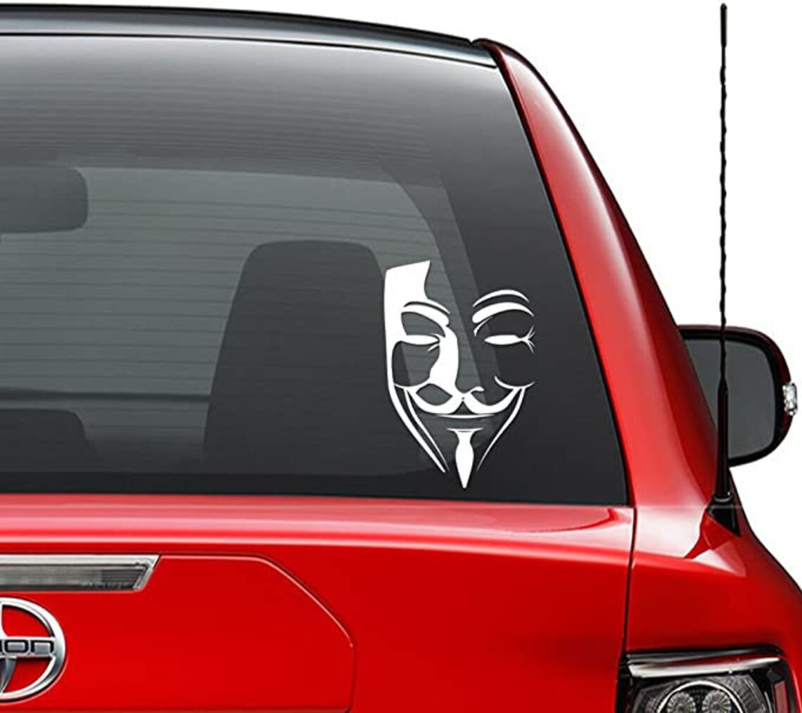 Anonymous Mask Vendetta Vinyl Decal Sticker Car Truck Vehicle Bumper ...