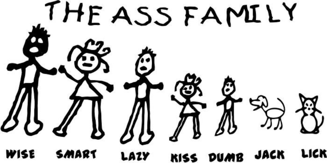 Funny Ass Family Vinyl Decal Sticker Car Truck Vehicle Bumper Window ...