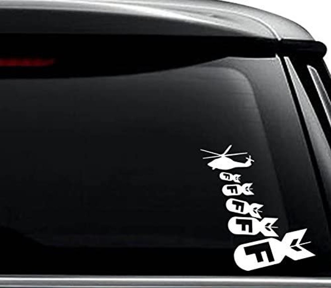 F-bomb Military Helicopter - Decal Sticker for Use on Laptop, Helmet ...