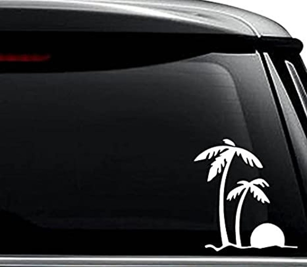 Sunset Palm Trees- Die Cut Vinyl Decal Sticker for Car Truck Motorcycle ...