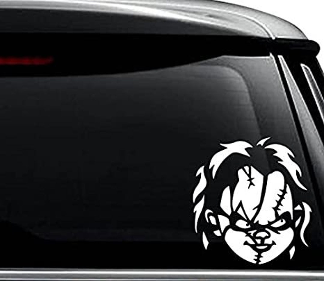 Chucky Doll Scary Face - Decal Sticker for Use on Laptop, Helmet, Car ...