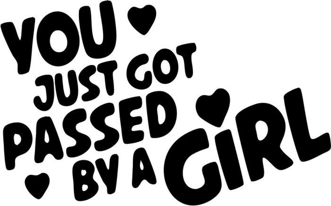 Made in USA - Auto_passed_by_girl Die Cut Vinyl Decal Sticker for Car ...