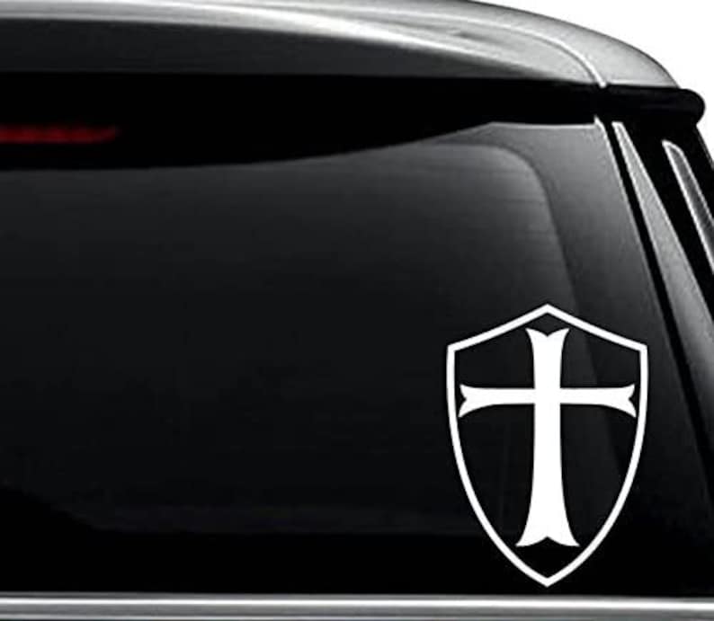 Knights Templar Shield - Decal Sticker for Use on Laptop, Helmet, Car ...