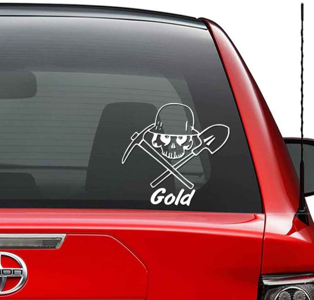 Death Skull Gold Miner Vinyl Decal Sticker Car Truck Vehicle Bumper ...