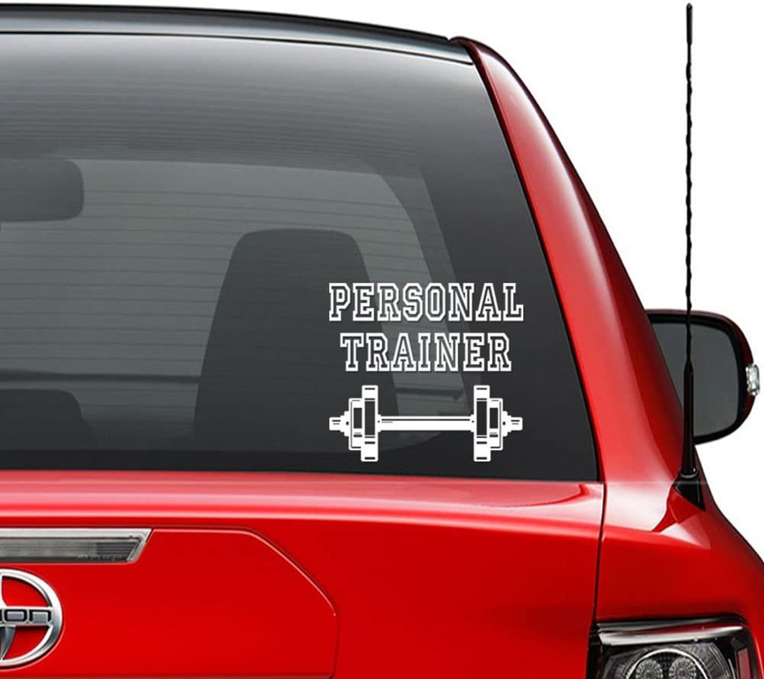 Personal Trainer Weights Vinyl Decal Sticker Car Truck Vehicle Bumper ...