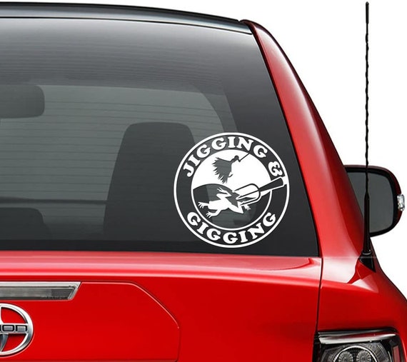 Jigging Gigging Fishing Frog Vinyl Decal Sticker Car Truck - Etsy