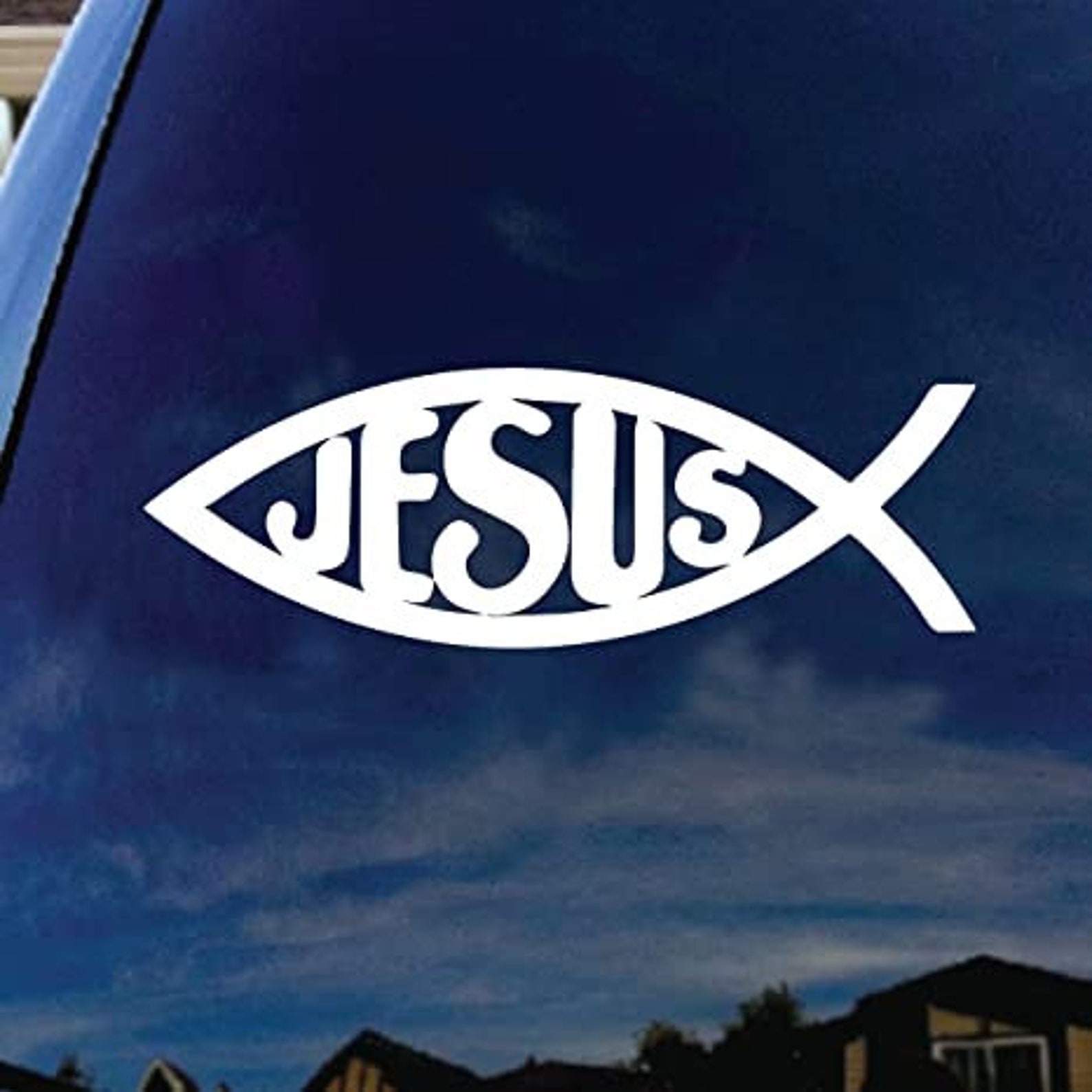 Jesus Fish Christian Cross Car Truck Motorcycle Windows Bumper Wall ...