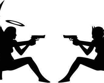 Angel Devil Decal | Etsy