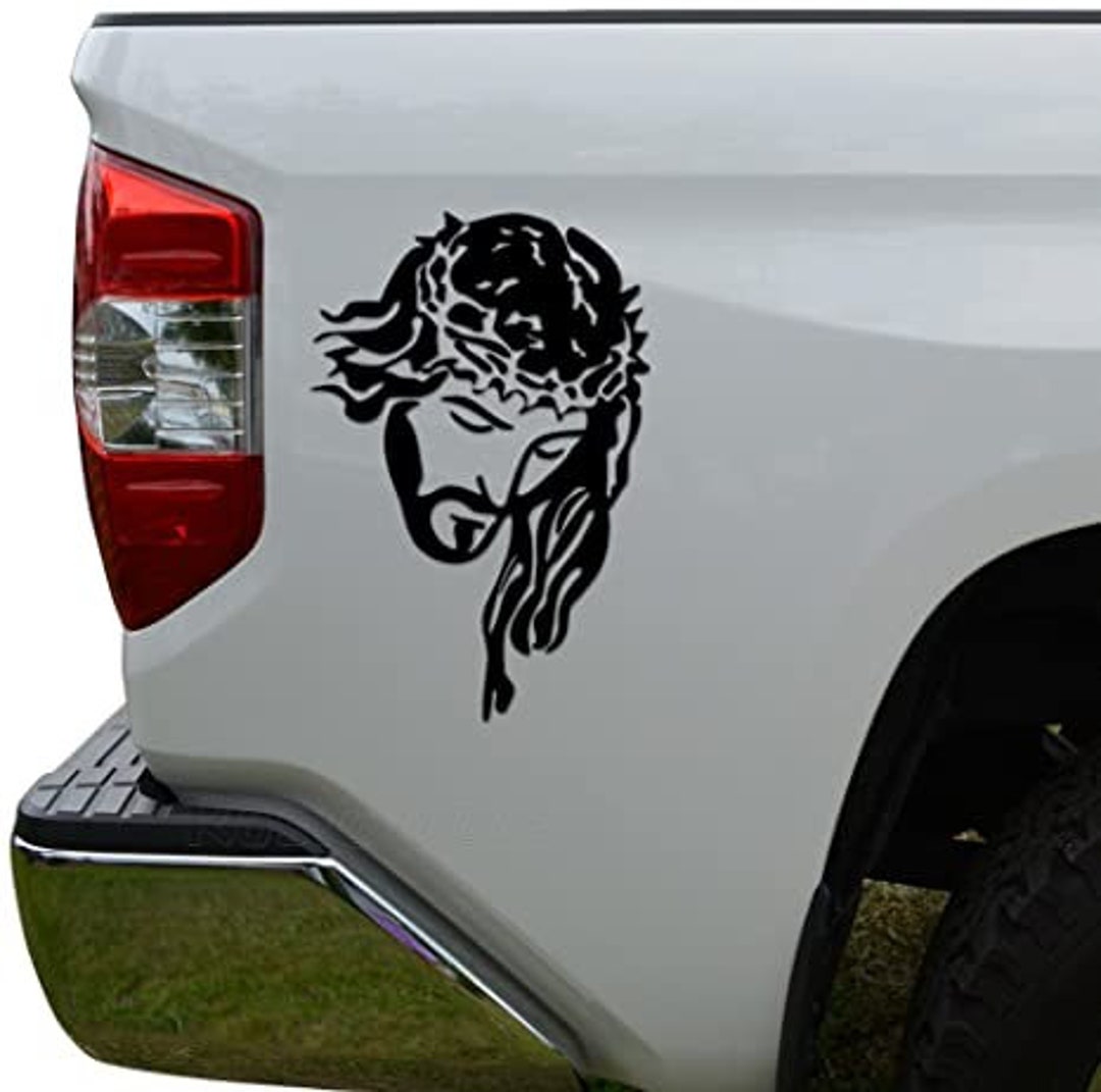 Jesus Face Christian Die Cut Vinyl Decal Sticker for Car Truck ...