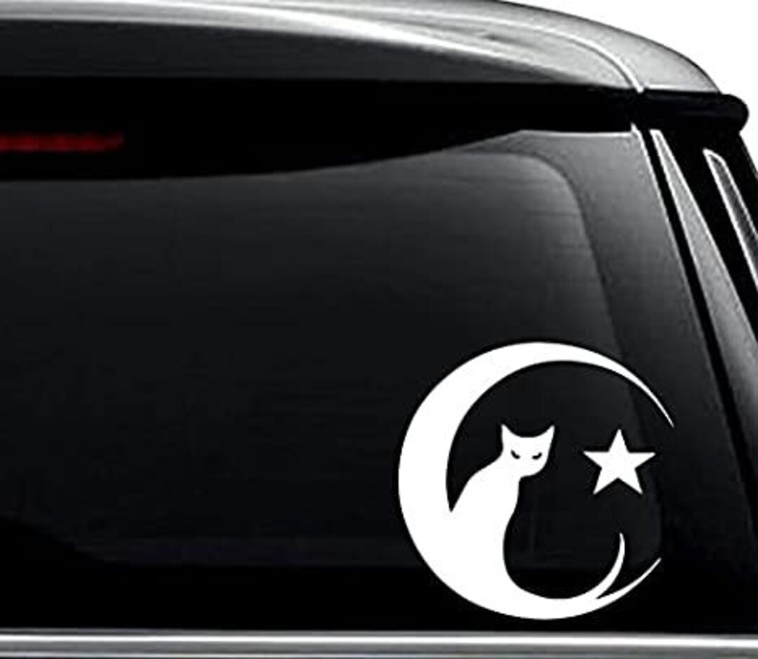Cat Moon Stars Pet - Die Cut Vinyl Decal Sticker for Car Truck ...