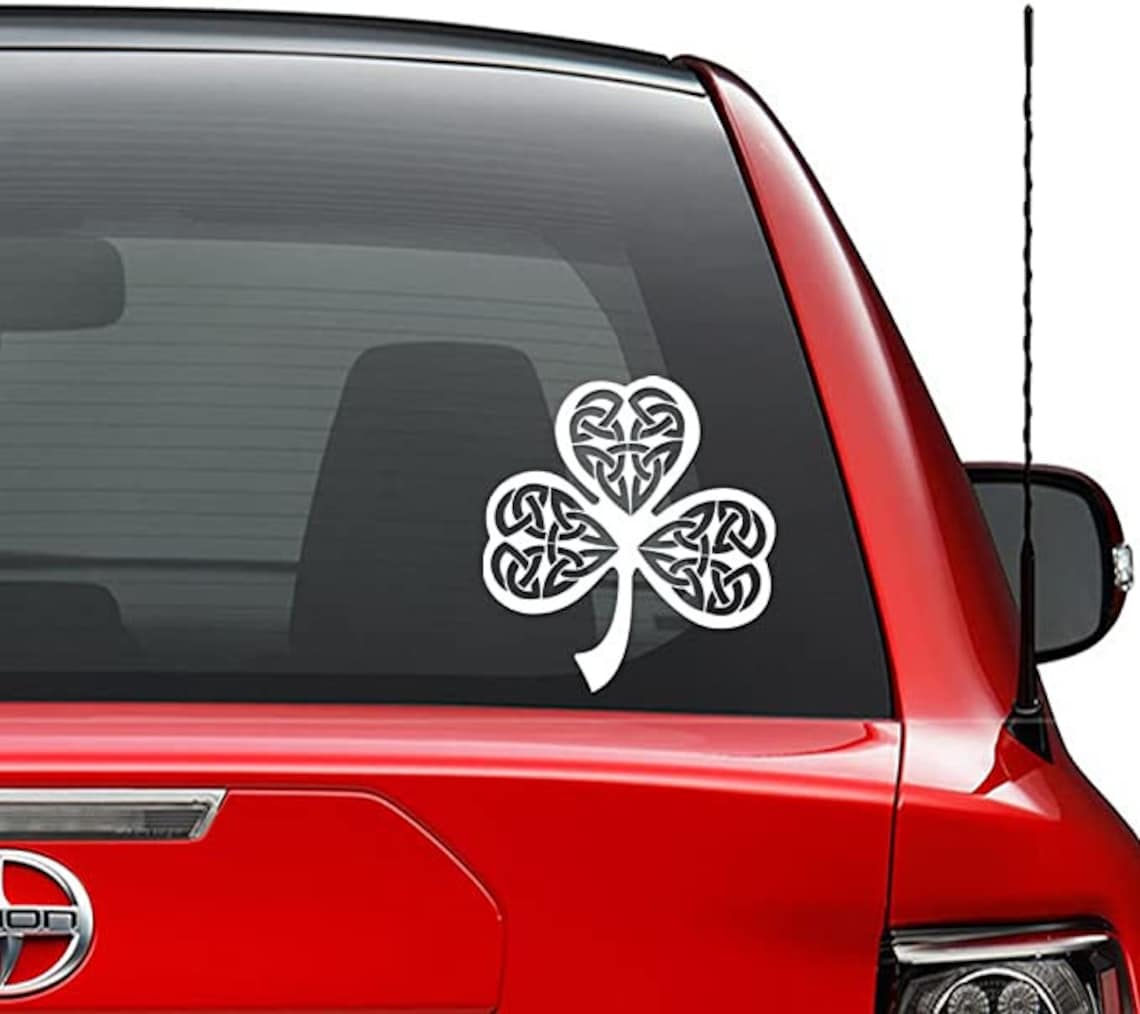 Irish Celtic Shamrock Cloverleaf Luck Vinyl Decal Sticker Car Truck ...