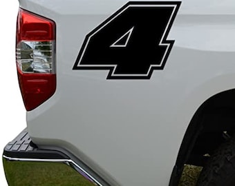 Racing Race Number 4 Four Die Cut Vinyl Decal Sticker for Go Kart Car ...